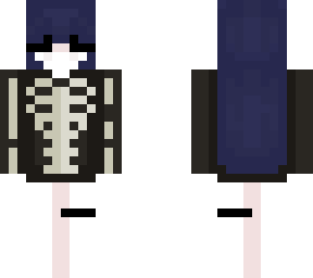 Blue hair skeleton egirl (Version 1) | Minecraft Skin
