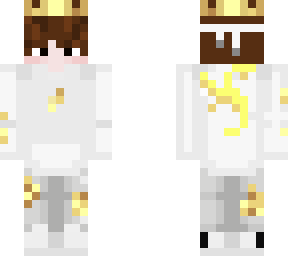 White and golden boy with white trousers | Minecraft Skin