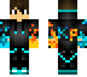 Fire and Water Cool Boy Skin - KartikPlayzOP | Minecraft Skin