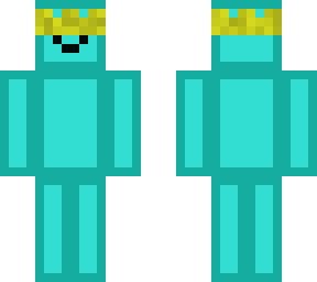 cyan with crown (fixed) | Minecraft Skin