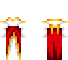 OB - Royal Red & White Golden Lace Dress v2 | Minecraft Skin