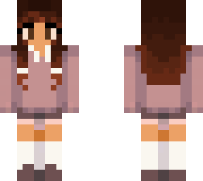 Brown Hair Girl Brown Eyes | Minecraft Skin