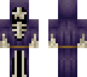Esqueleto con capucha morada no terminada | Minecraft Skin