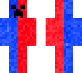 blue and red creeper | Minecraft Skin