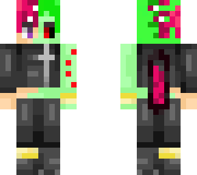 octoling boy pink hair zombie | Minecraft Skin
