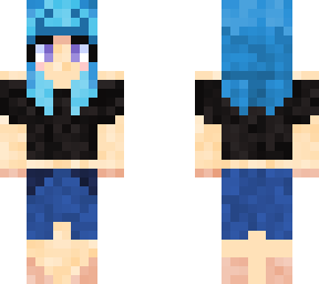 Simple blue hair girl | Minecraft Skin