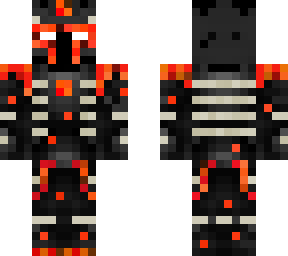 Red Warden Knight Raining Lava | Minecraft Skin