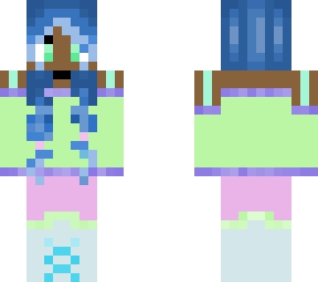 futuristic girl skin "green and pink" | Minecraft Skin