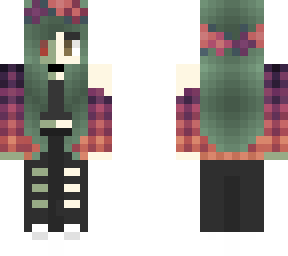 half human half zombie girl | Minecraft Skin