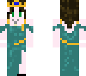 Princess with petrol colored dress | Minecraft Skin