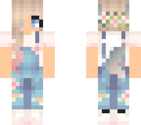Blond Pretty Flower Wolf Girl (Edited) - Minecraft Skin | Minecraft Skin