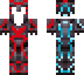 half redstone half lapis armor trim | Minecraft Skin