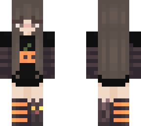 Halloween Girl with Brown Hair and eyes | Minecraft Skin
