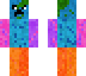 earth head with creeper face | Minecraft Skin