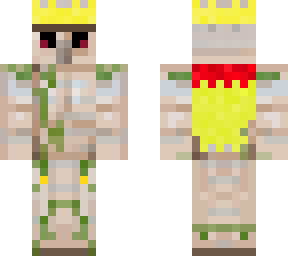Iron Golem king with crown and worn down cape | Minecraft Skin