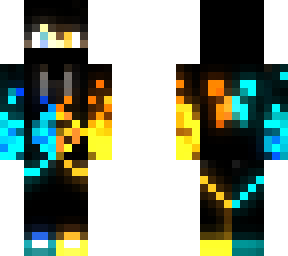 water and fire boy | Minecraft Skin