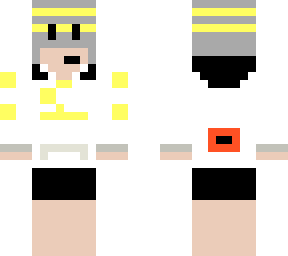 roblox bucket avatar with white and yellow hoodie | Minecraft Skin