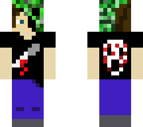 half creeper head human | Minecraft Skin