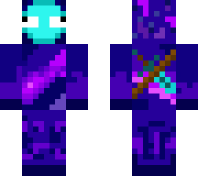 Galaxy with Mask and Sword on Back | Minecraft Skin