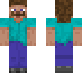 Steve But he has a mullet & a mustash | Minecraft Skin