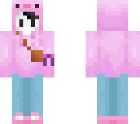 Axolobee Cancer Ribbon | Minecraft Skin