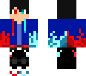 Blue Fire And Red Fire Boy | Minecraft Skin