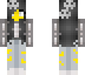 Female { Skull Hair - Skeleton Outfit - Ripped Jeans } | Minecraft Skin