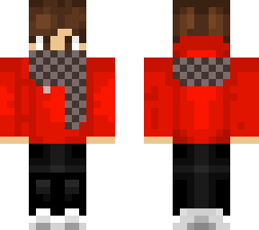 Red Hoodie Guy With Scarf | Minecraft Skin