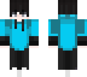 sky blue hoodie boy | Minecraft Skin