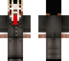 Masked Skull bone Herobrine with suit | Minecraft Skin