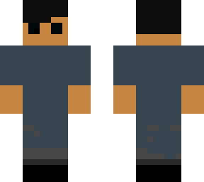 Excited boy with a gray shirt and big eyes. | Minecraft Skin