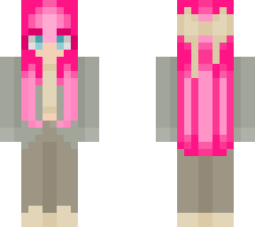 pink hair white bow | Minecraft Skin