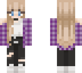 Cute purple flannel girl | Minecraft Skin