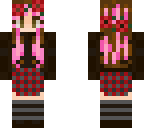 pink brown red and black check | Minecraft Skin