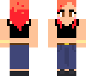 Backwards red head girl | Minecraft Skin