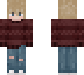 Cute red sweater skin | Minecraft Skin