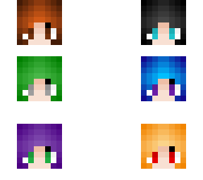 8 Hair gradients | Minecraft Skin