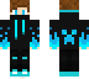 Blue Boy Creeper on the back | Minecraft Skin