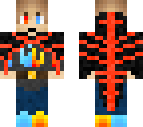 Phantom Inferno Black and red cape | Minecraft Skin