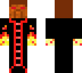 Fire hands Steve with cloak | Minecraft Skin