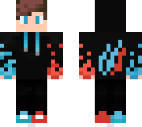 fire and ice boy | Minecraft Skin