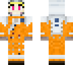 Astronaut Leanna in orange spacesuit | Minecraft Skin