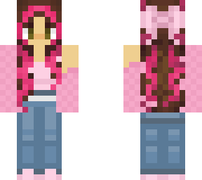 Knitted Cardigan w/ Jeans! (pink highlights) | Minecraft Skin