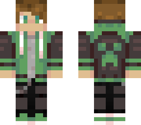 New Green Creeper Hoodie Kid | Minecraft Skin