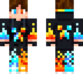 Fire and Ice boy Creeper logo | Minecraft Skin