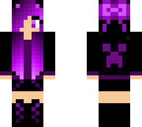 Purple Cat Girl | Minecraft Skin