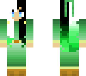 Earthbender girl, black-white | Minecraft Skin