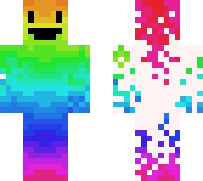 rainbow splatter with smile | Minecraft Skin