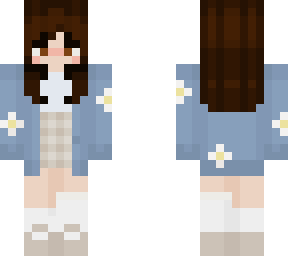 blue daisy cardigan girl (edit) | Minecraft Skin