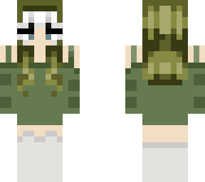 .| Green Hair with White Bangs |. | Minecraft Skin